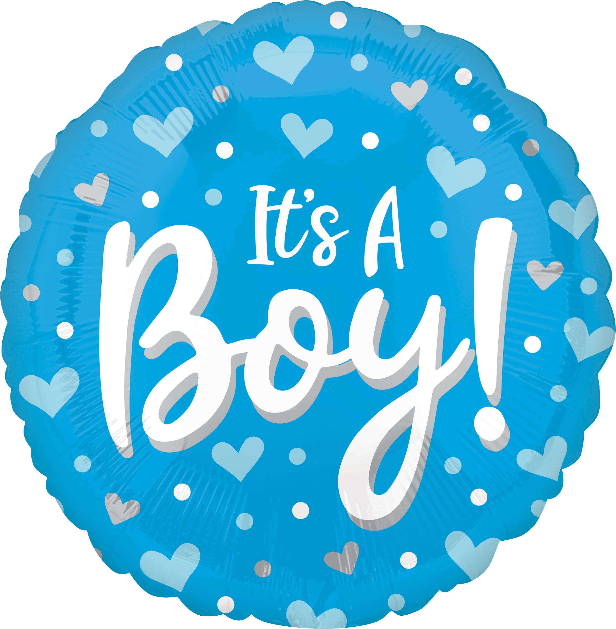 "It's a Boy" Round Satin Foil Balloon, Blue, Heart, 18-in, Helium ...