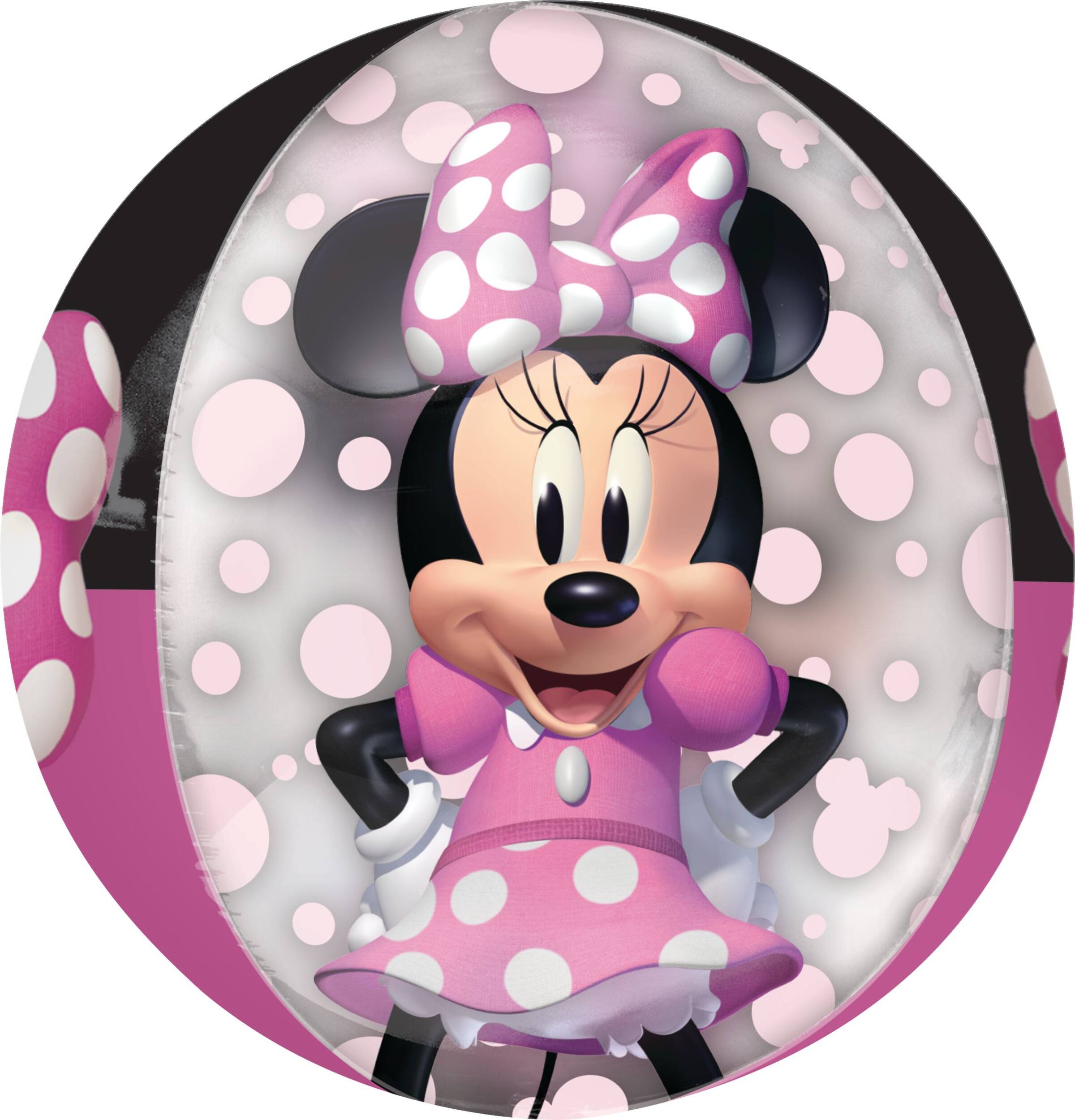 Disney Minnie Mouse Orbz Transparent Print Foil Balloon, Pink/Black ...