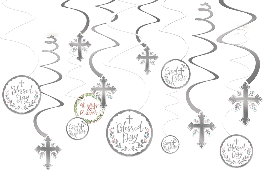 Décorations tourbillon, jour saint, croix argentée, paq. 12 | Canadian Tire