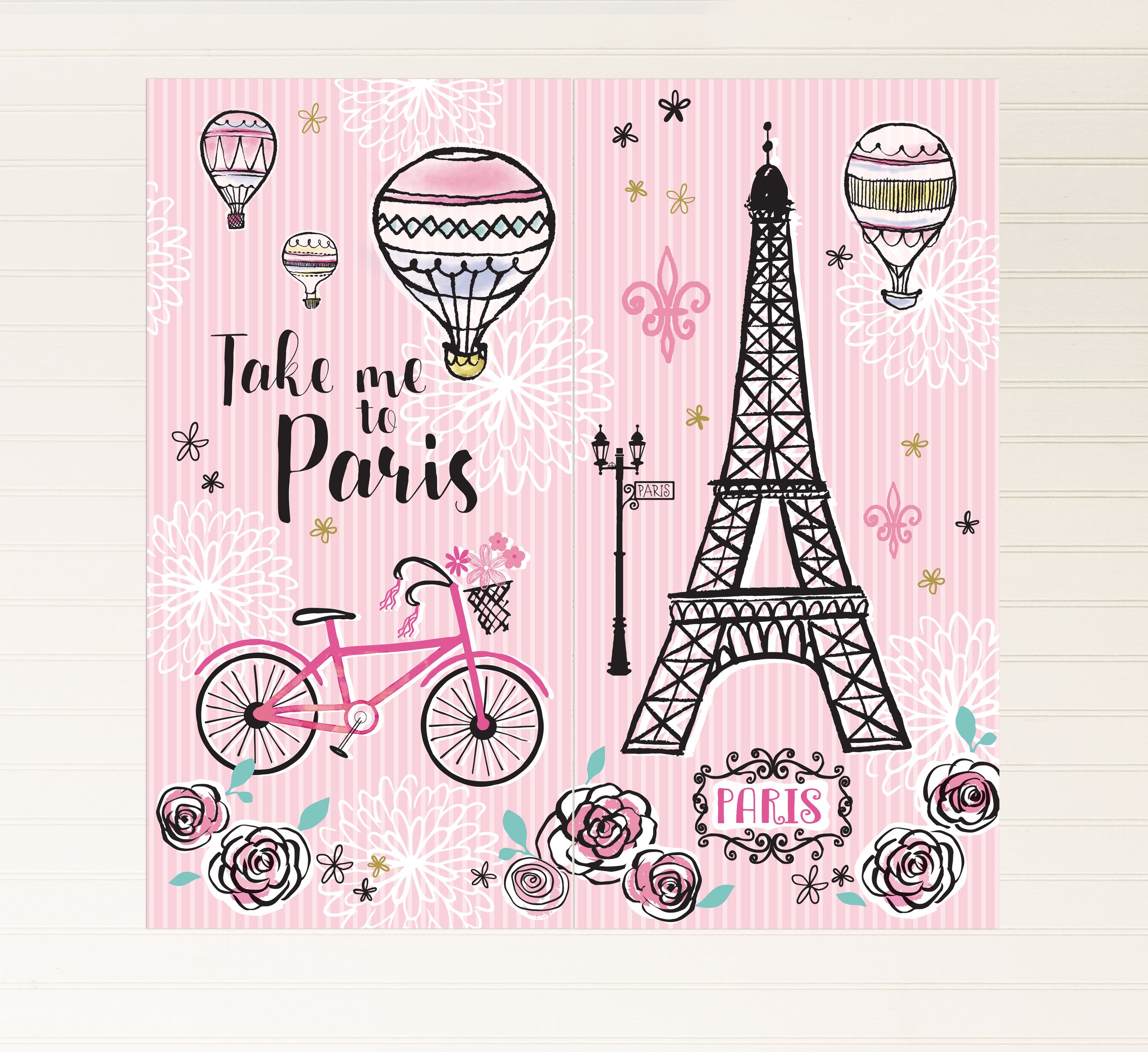 A Day in Paris Vintage Scene Setter, 2-pk | Party City