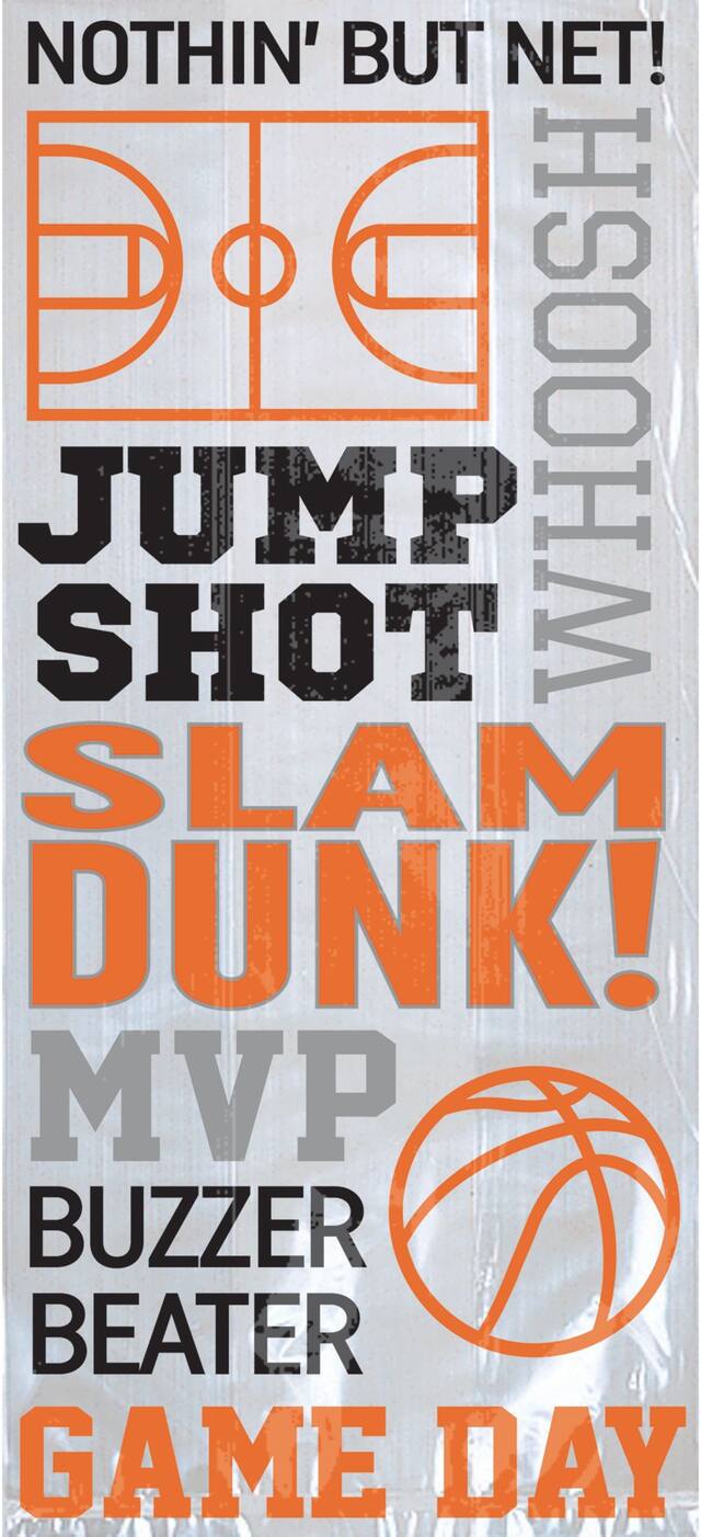 Basketball "Slam Dunk" Paper Gift Bags, Orange/Silver, 11-in, 20-pk ...