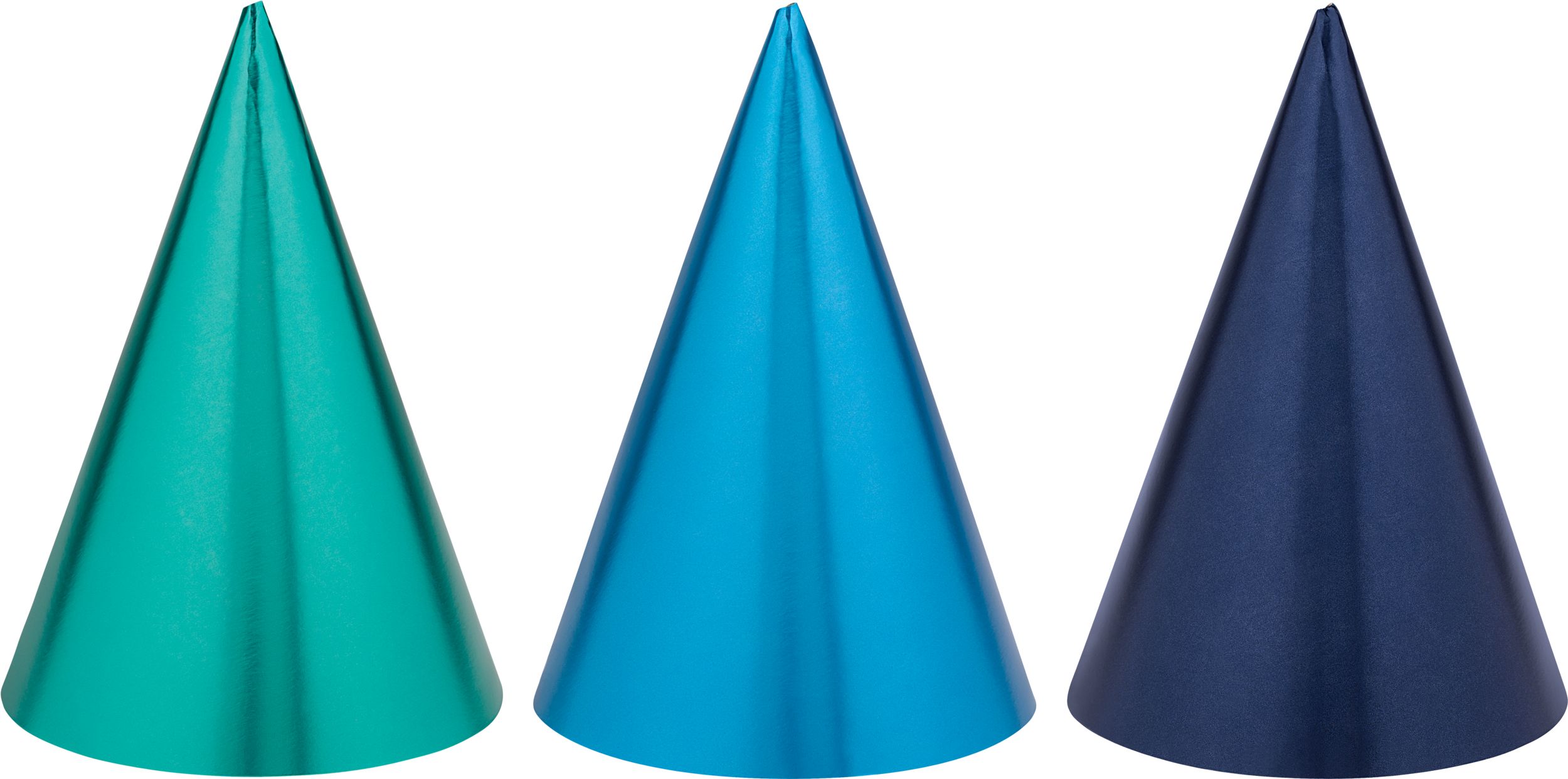 Metallic Shades of Blue Party Hats, 12-ct | Party City