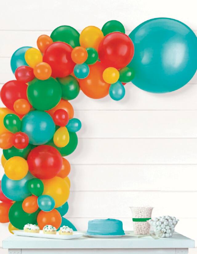 Round Latex Balloon Garland Arch Kit, Blue/Red/Orange/Green, for ...
