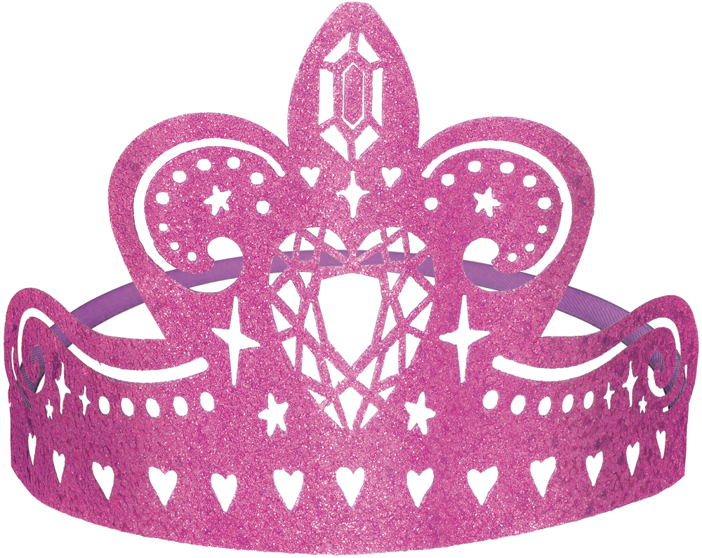 Glitter Sparkle Tiaras for Birthday Parties, Pink, 8-pk | Party City