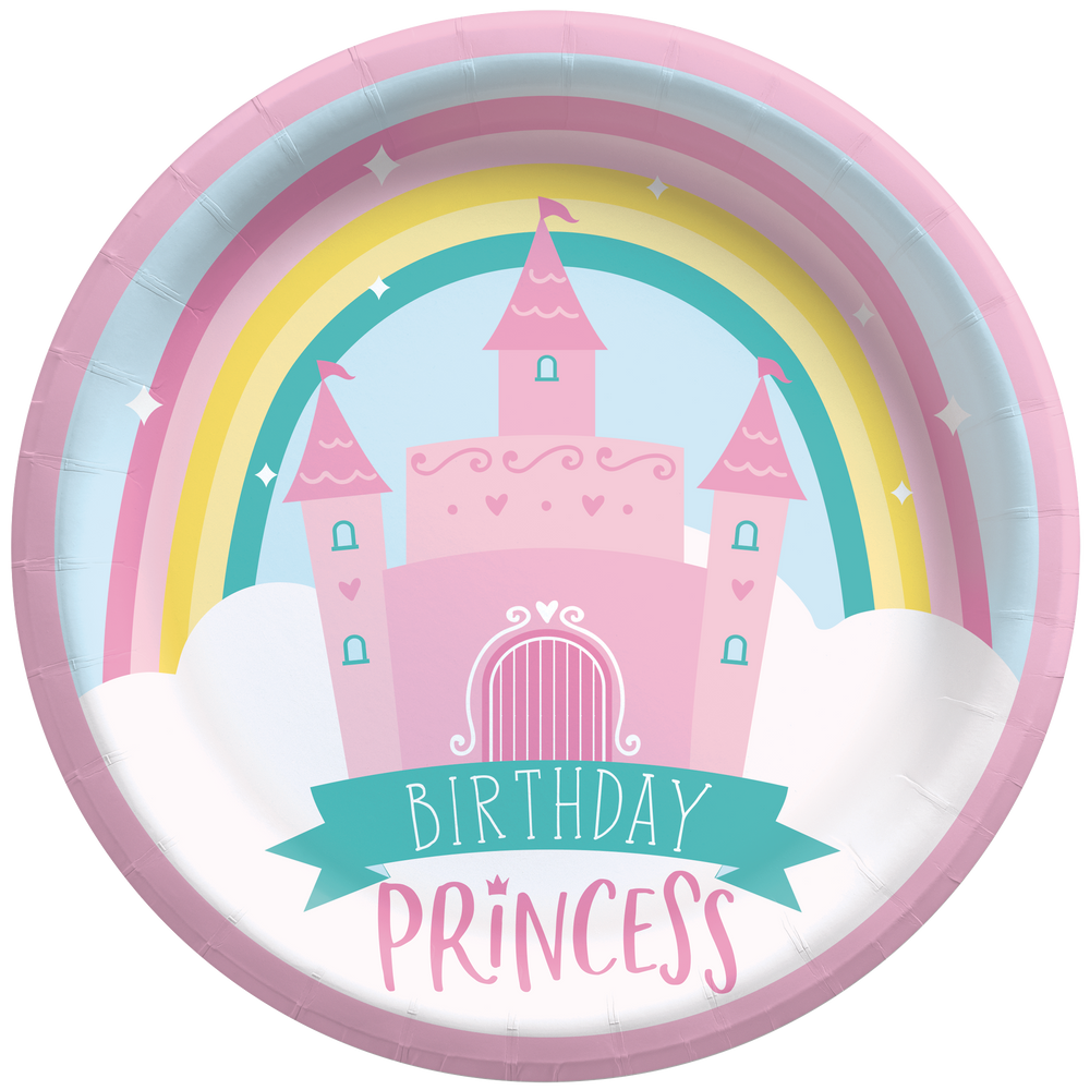 Birthday Princess Dessert Plates for Birthday Parties, 6.75-in, 8-pk ...