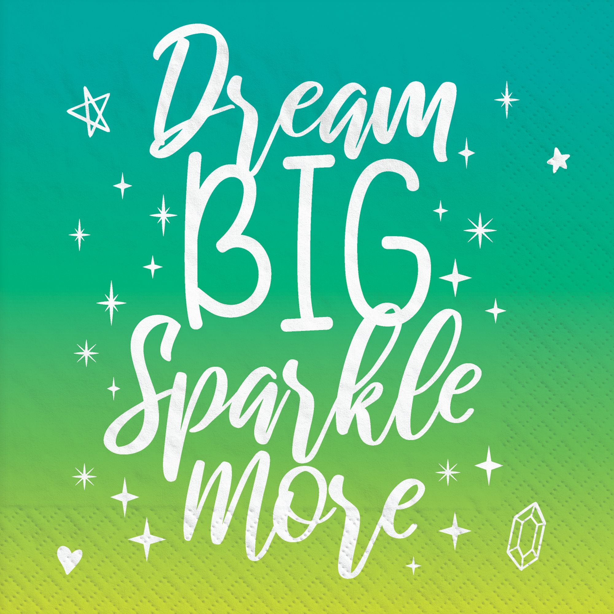 Sparkle "Dream Big Sparkle More" Square Paper Disposable Beverage ...
