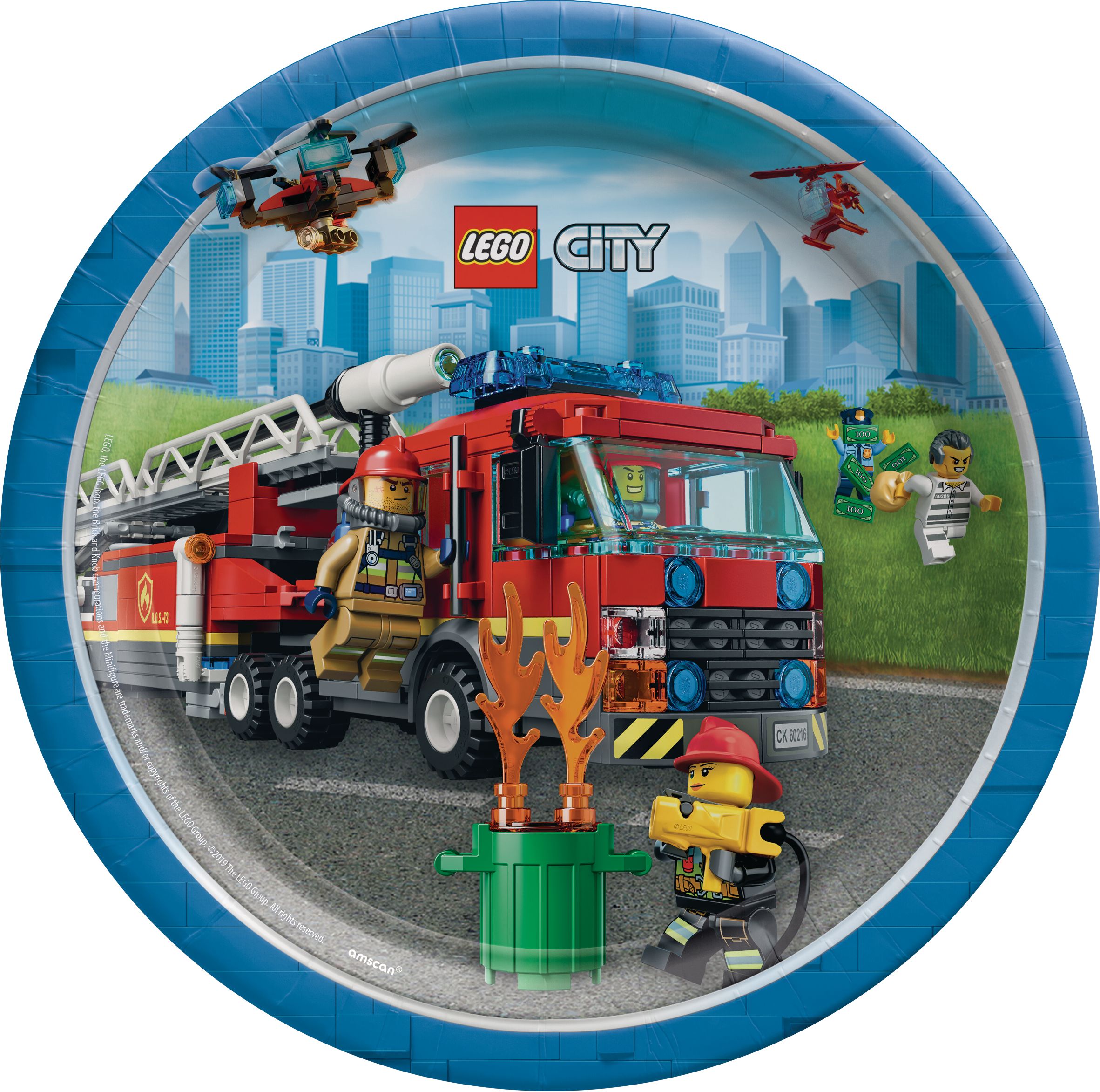 LEGO City Birthday Party Lunch Plates, 9-in, 8-pk | Party City