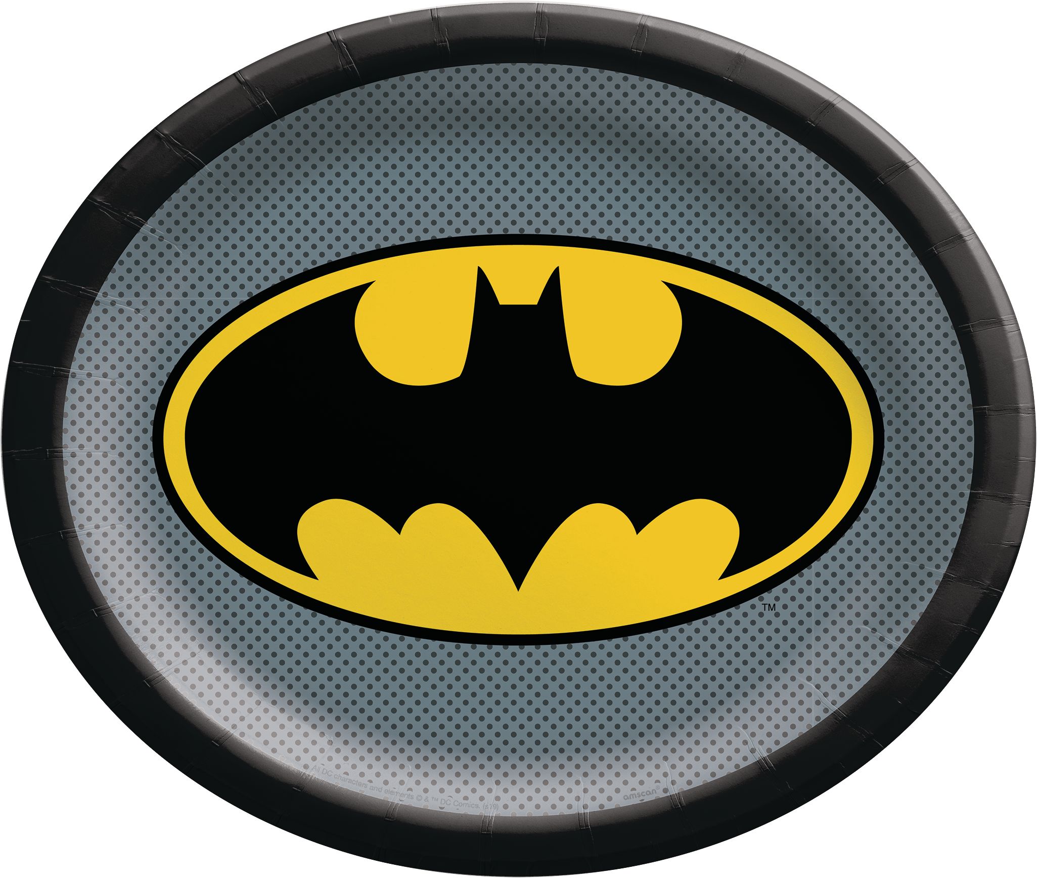 DC Justice League Batman Oval Paper Disposable Dinner Plates, Black ...