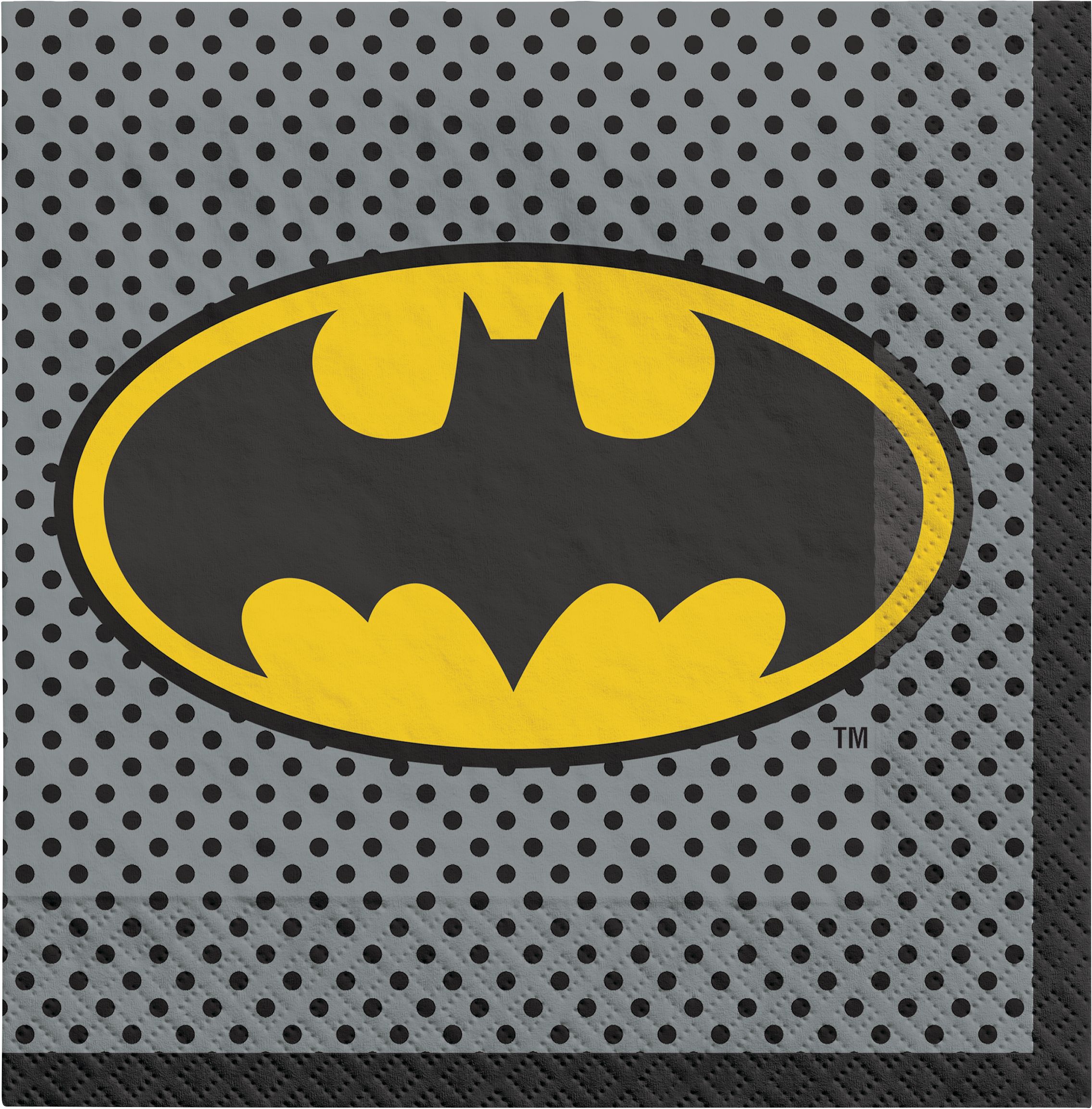 DC Justice League Batman Square Paper Disposable Lunch Napkins, Grey ...