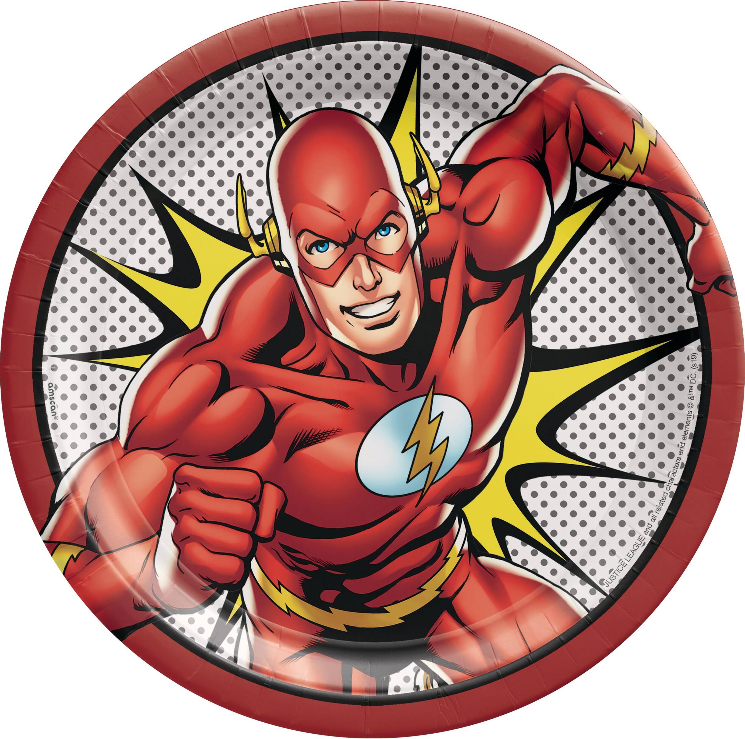 Justice League Heroes Unite The Flash Birthday Party Lunch Plates, 9-in ...