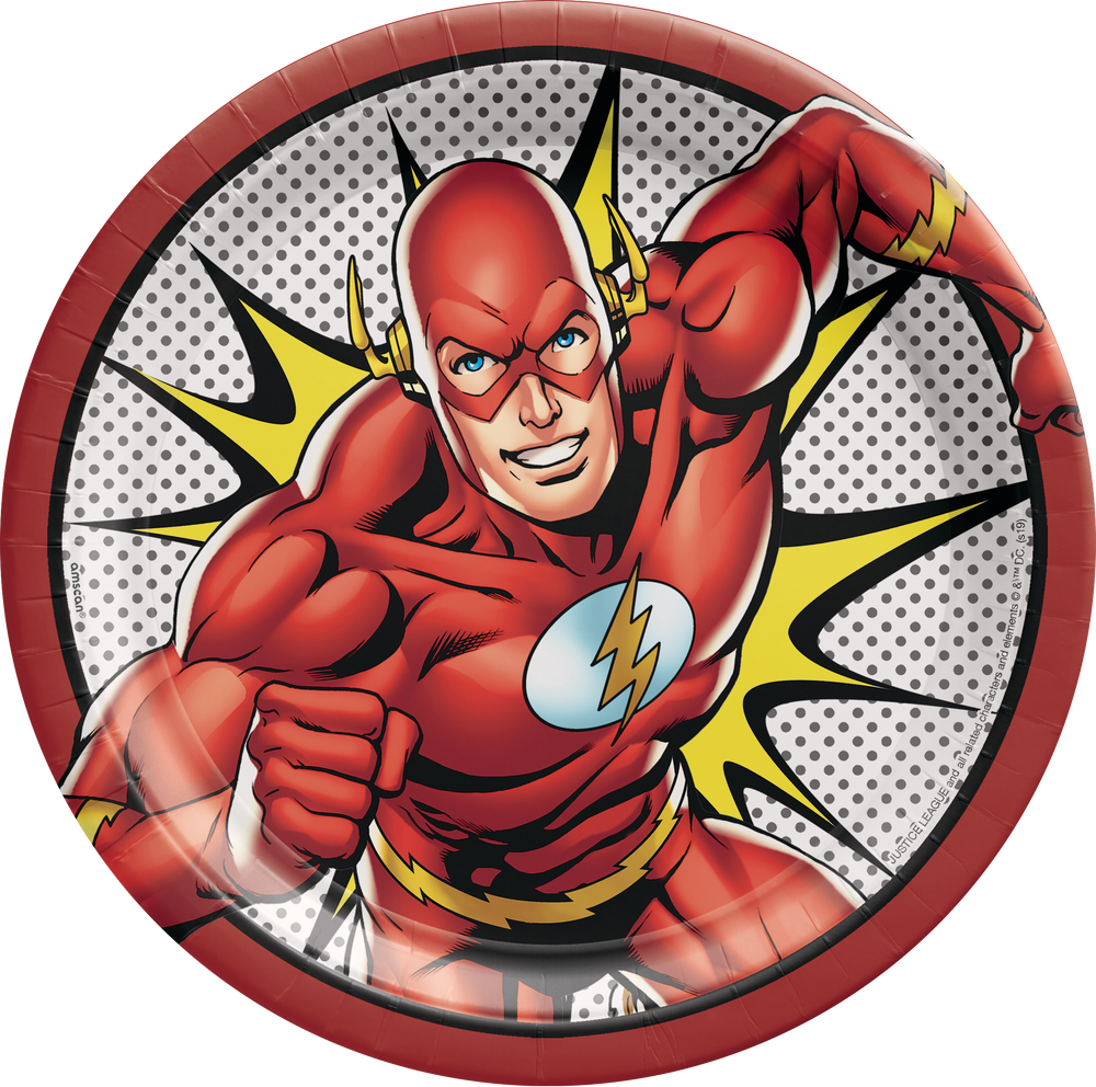 Justice League Heroes Unite The Flash Birthday Party Lunch Plates, 9-in ...