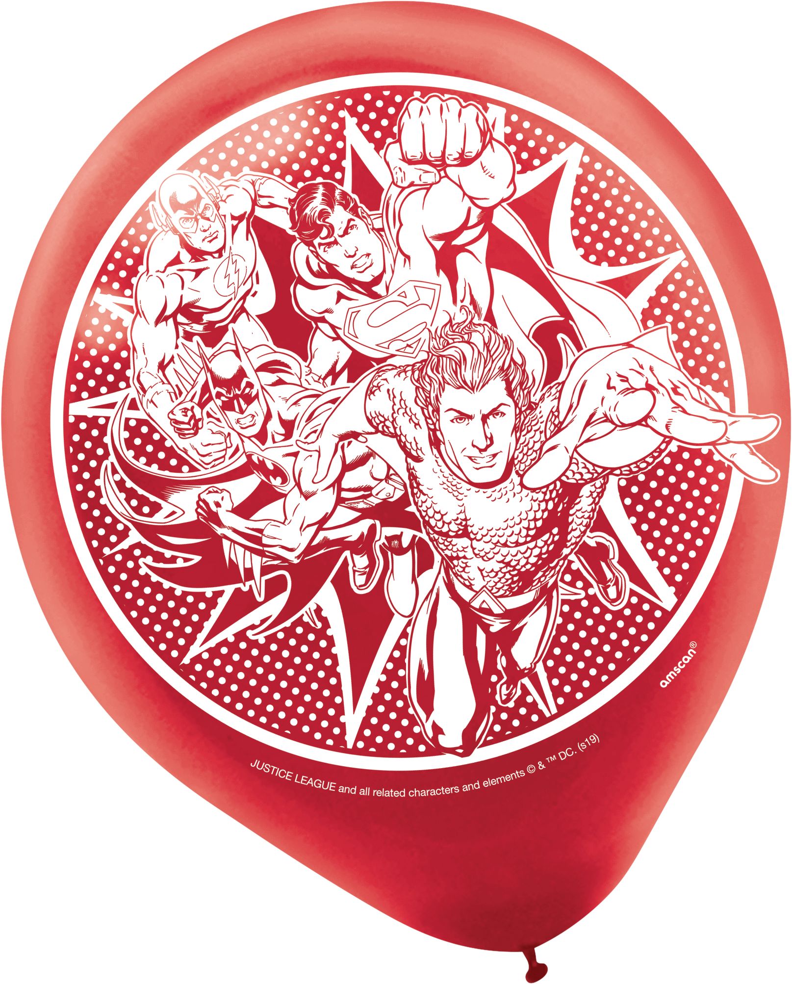 DC Justice League Superman/Flash/Batman Round Latex Balloons, Yellow ...