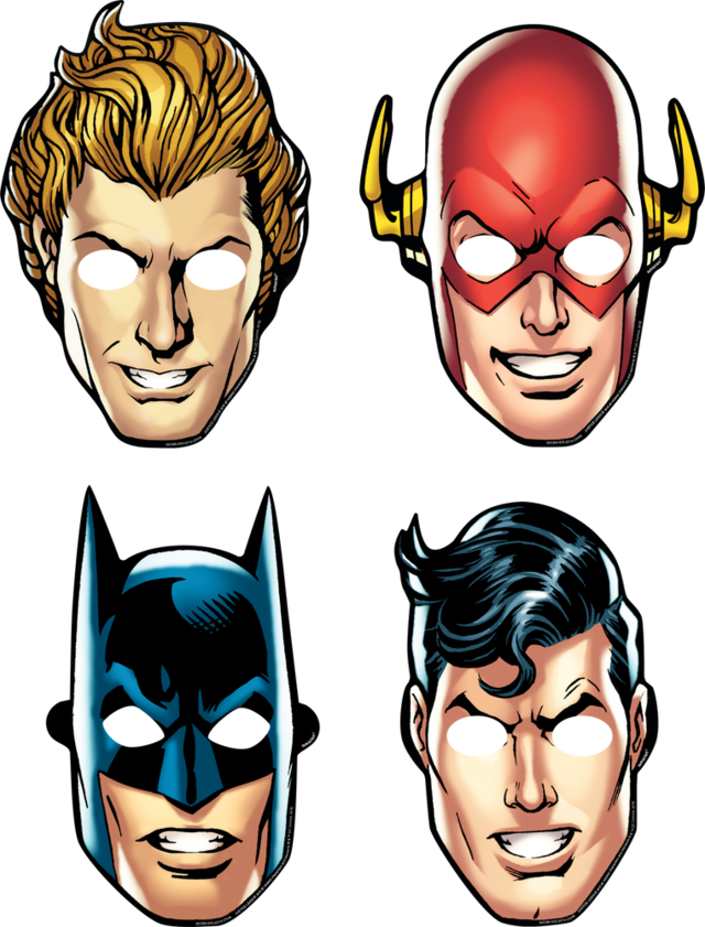 Justice League Heroes Unite Birthday Party Cardstock Masks, 8-pk ...