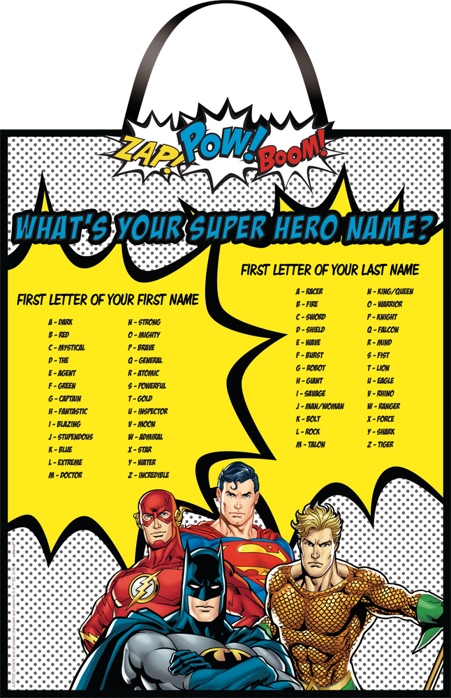 Justice League Heroes Unite Superhero Name Sign Decoration for Birthday ...