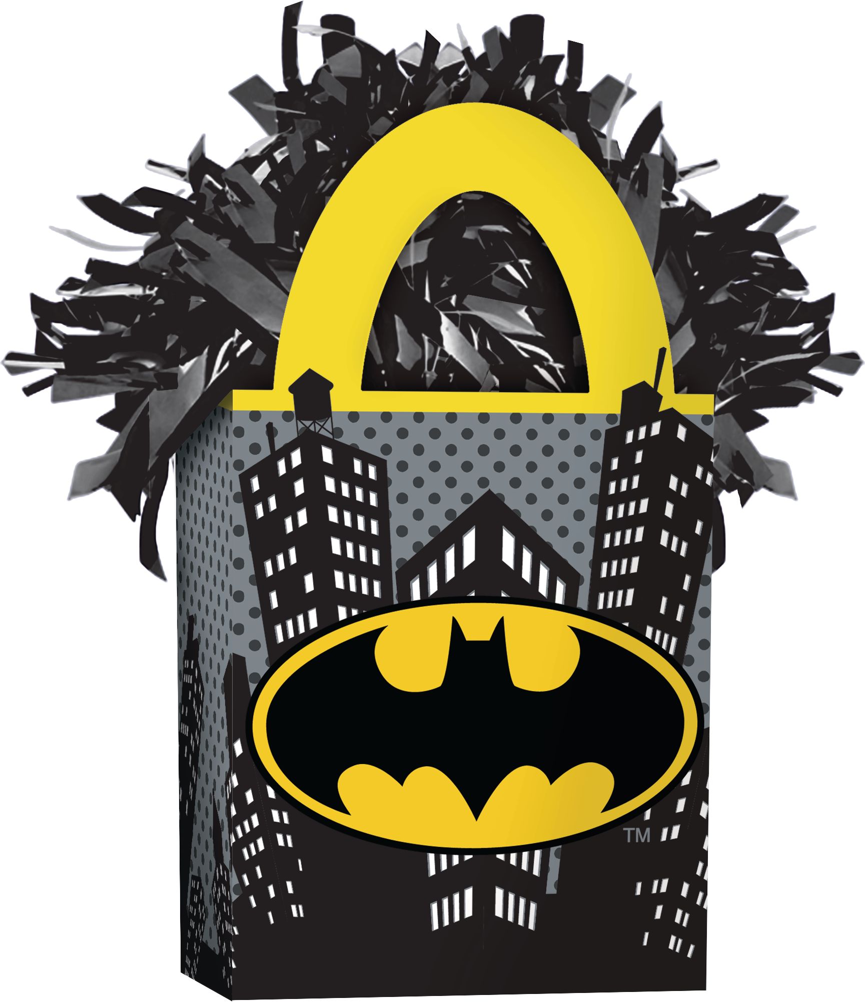 DC Batman Gift Bag Shaped Balloon Weight Accessory, Black/Yellow, 5.5 ...