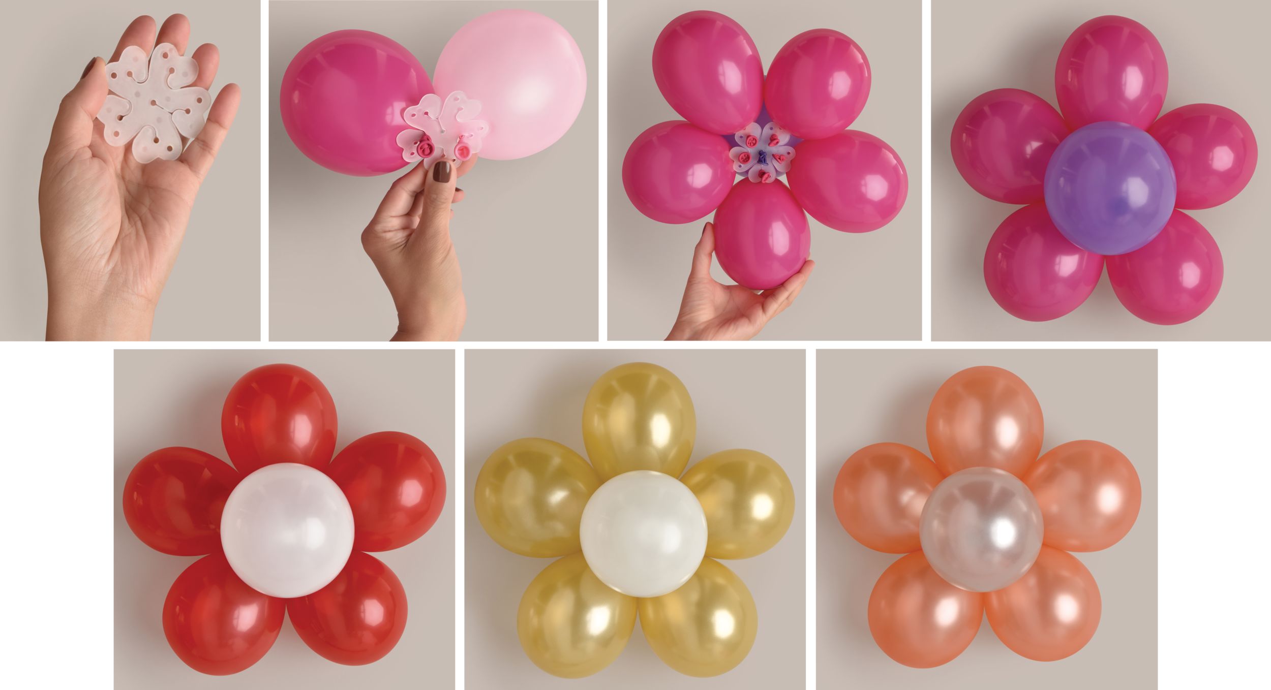 DIY Customizable Balloon Flower Clip Kit, Clear, 2.5-in, 2-pk, for ...