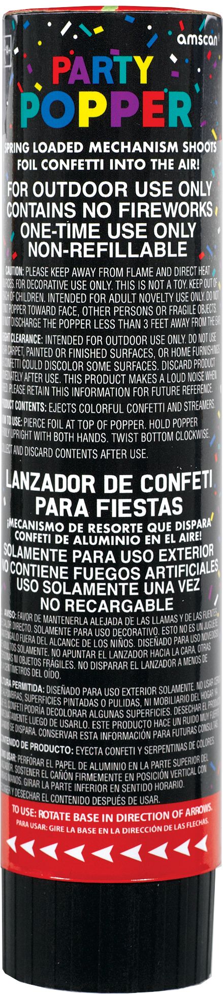Confetti Cannon Popper, Multi-Coloured, for Birthday Party/New Year's ...