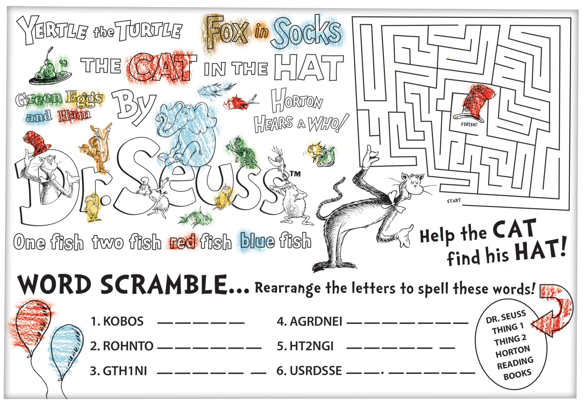 Dr-seuss Activity Sheets