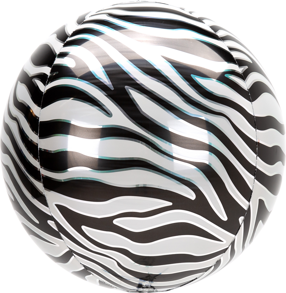 Orbz Zebra Print Foil Balloon, Helium Inflation Included, 16-in | Party ...