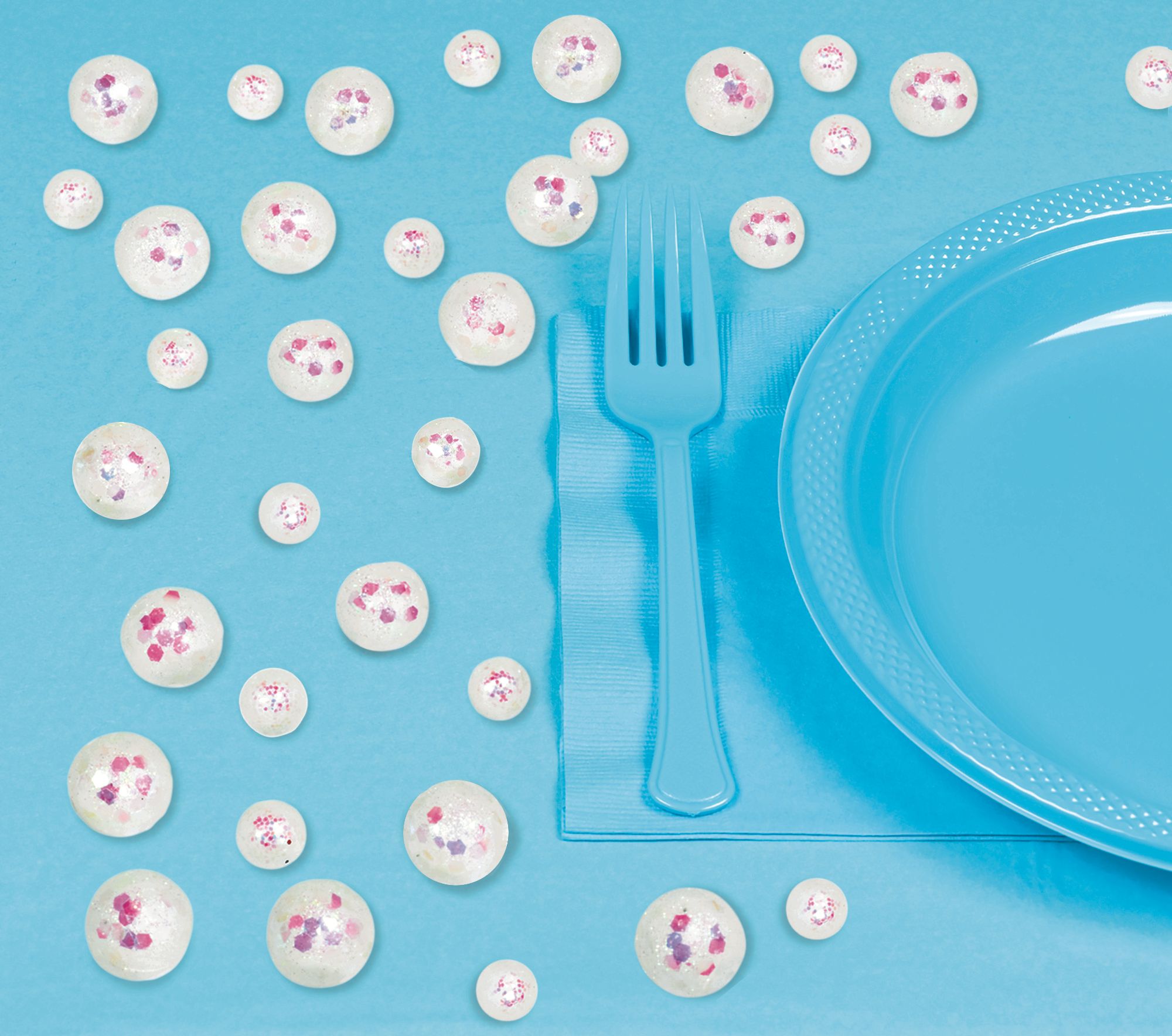 Glitter Iridescent Snowball Table Scatter, 110-ct | Party City