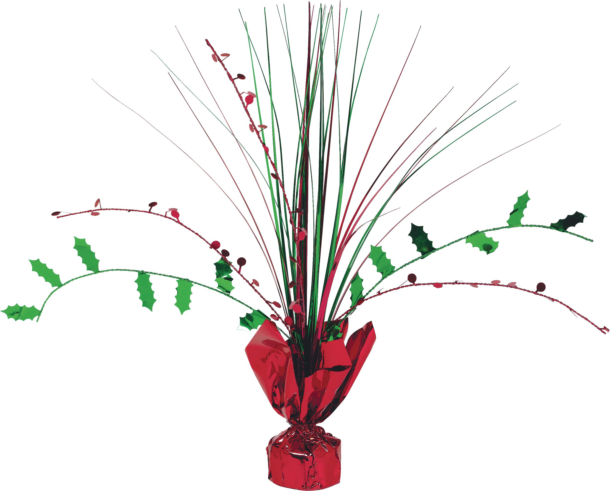Holy Metallic Tinsel Spray Burst Centerpiece Table Decoration, Green ...