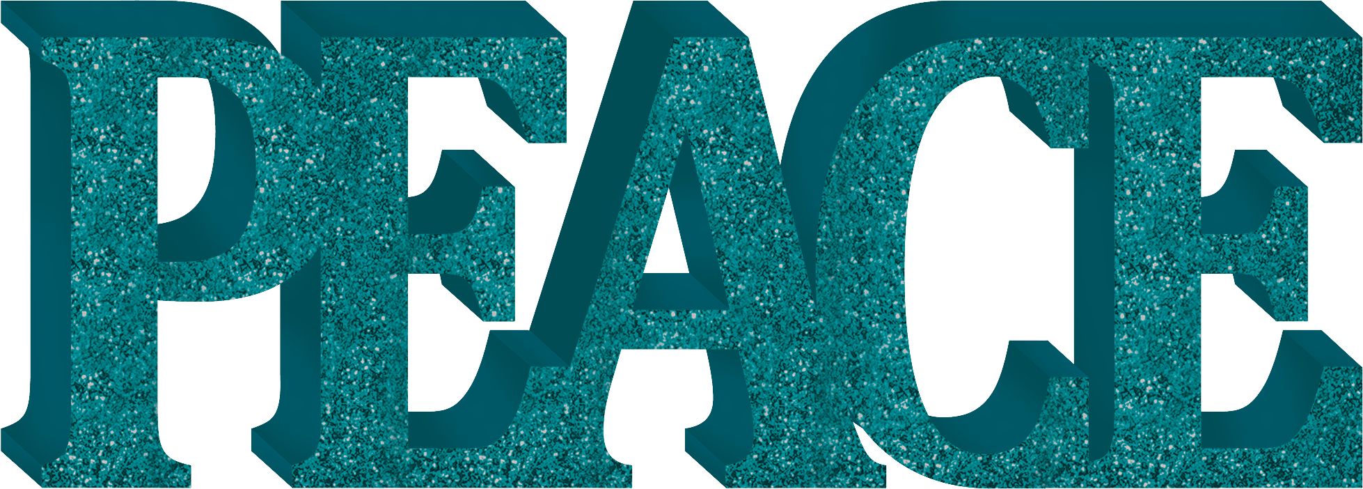 Glitter Teal Peace Block Letter Sign | Party City