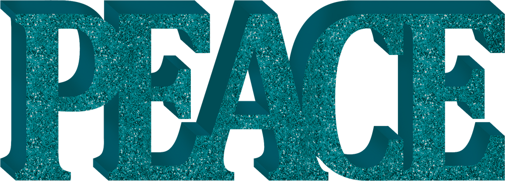Glitter Teal Peace Block Letter Sign | Party City