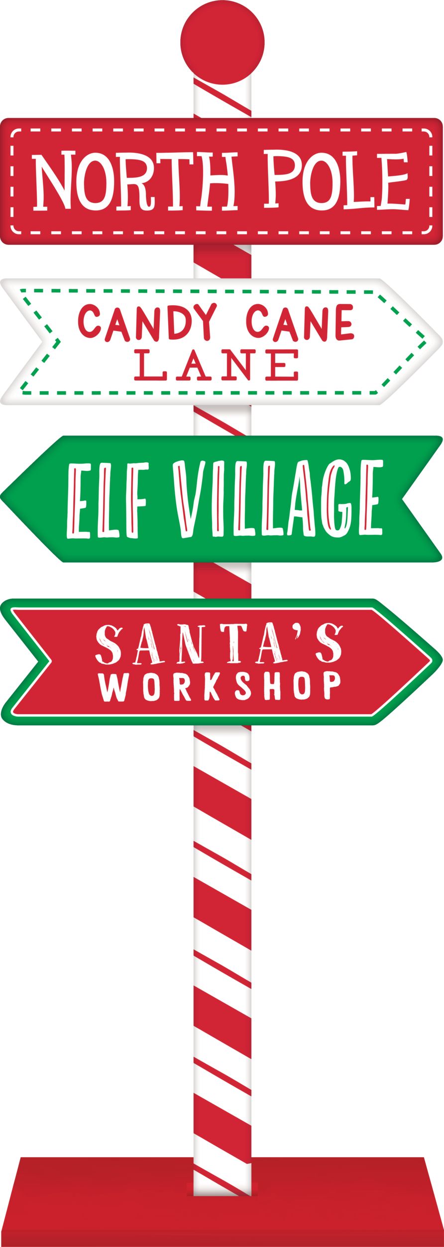 "North Pole" Directional Standing Sign Decoration, Red/Green, 28.5-in ...