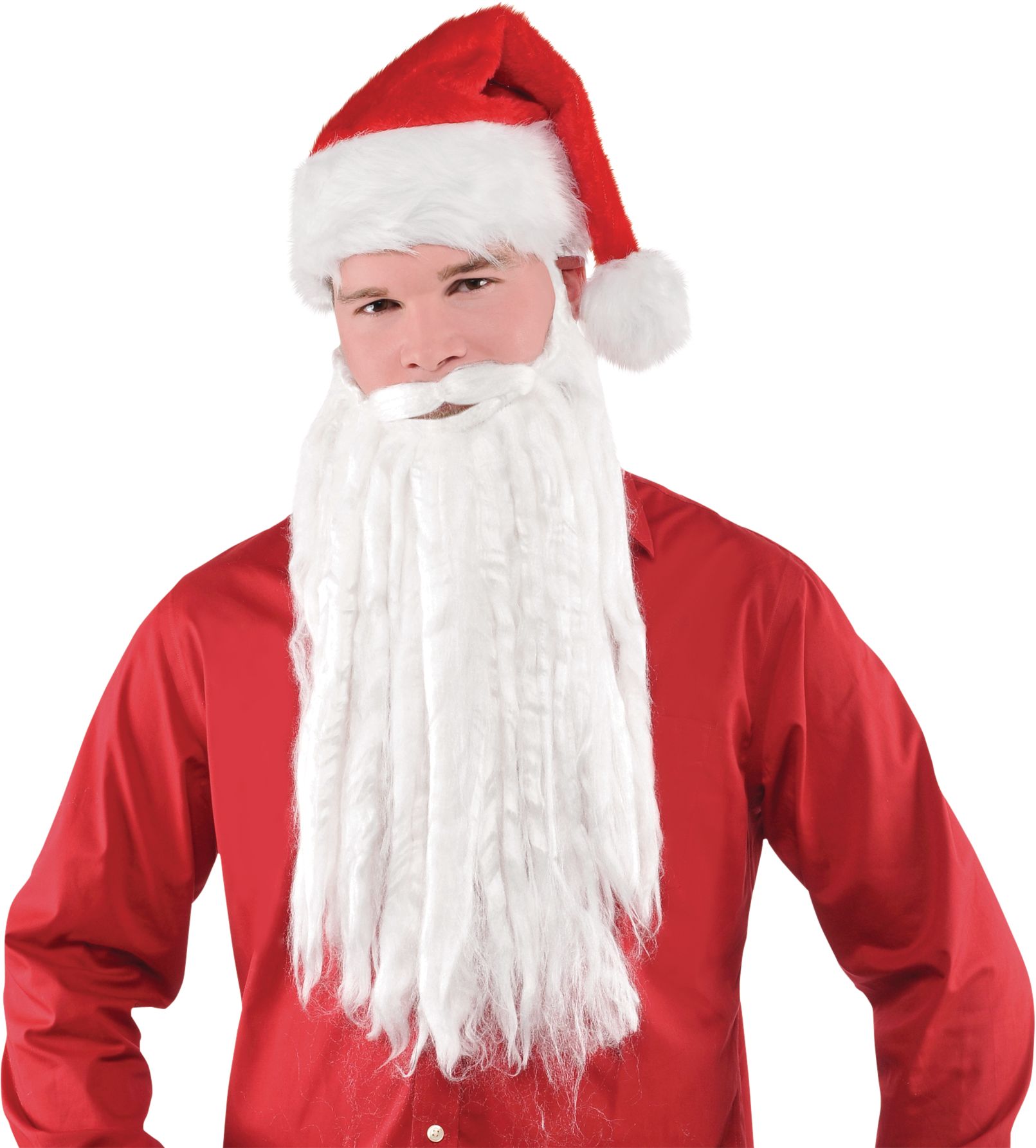 Santa Long Beard & Moustache, Adult, One Size | Party City
