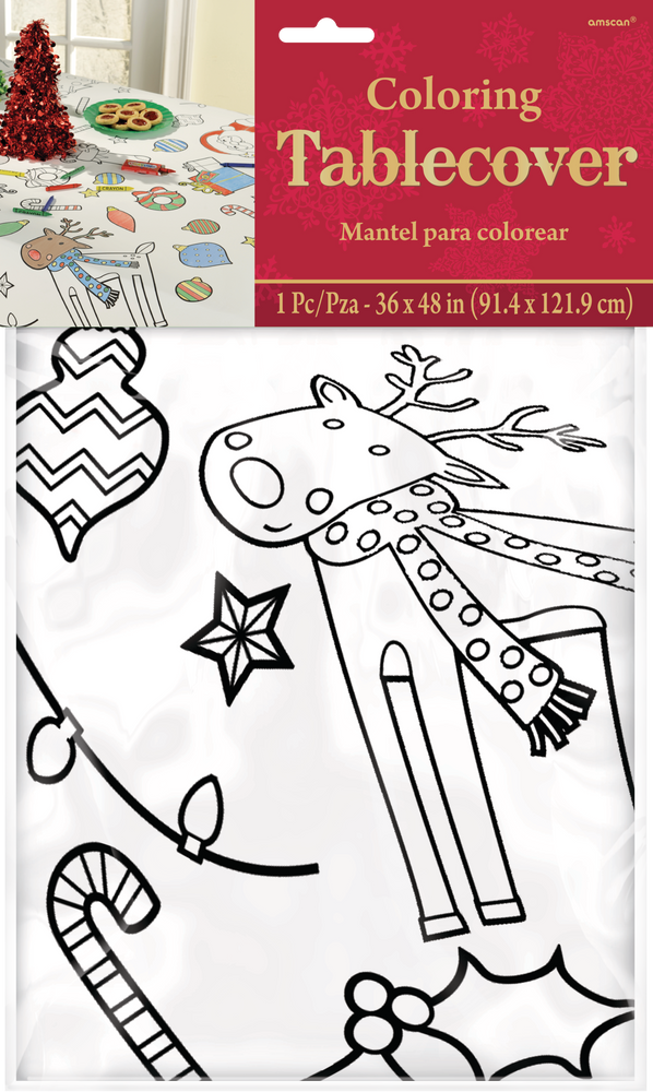 Colouring Christmas Paper Table Cover | Party City
