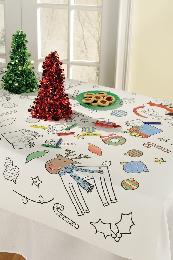 Colouring Christmas Paper Table Cover | Party City