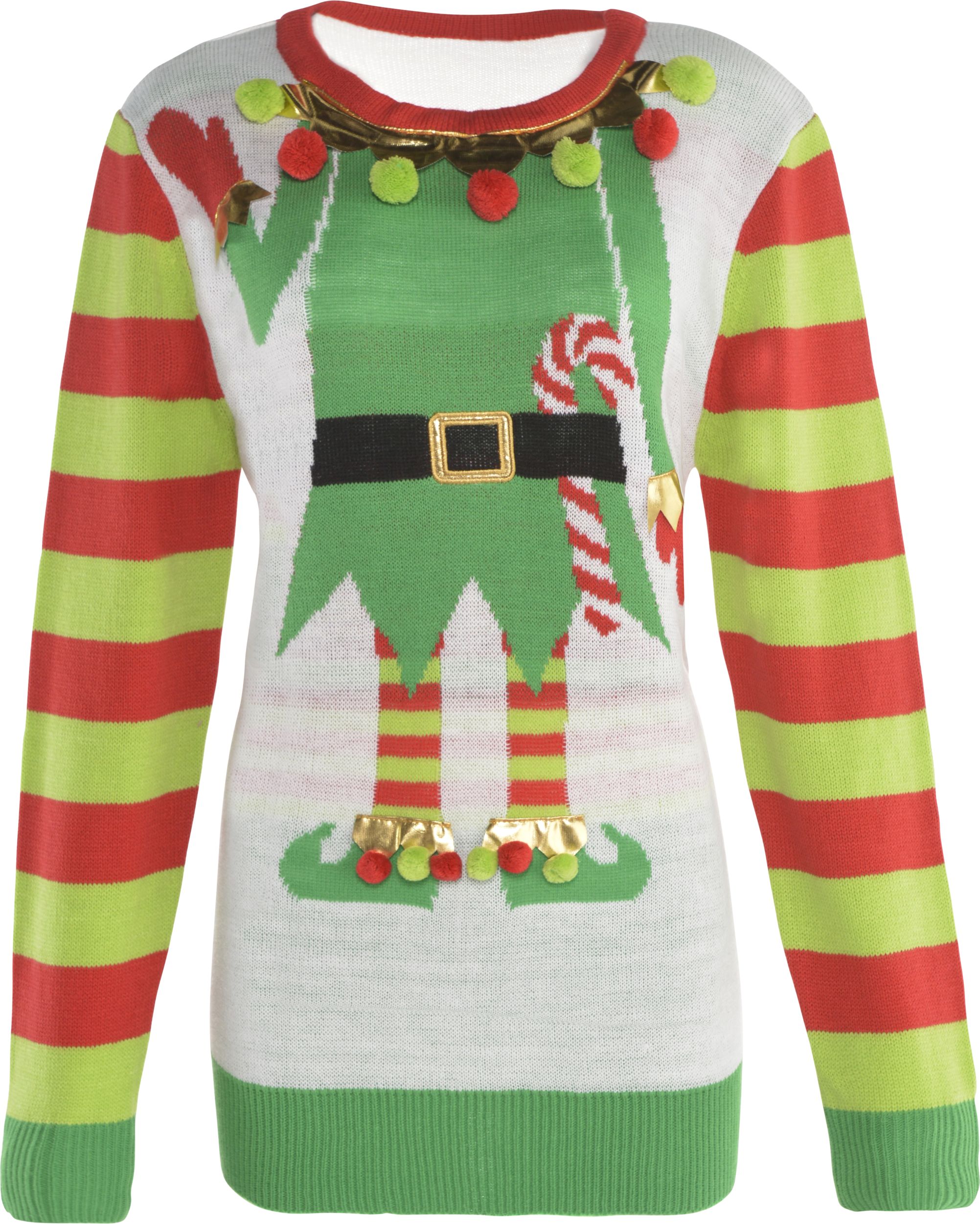 Affreux chandail de Noël pour adulte, lutin jovial | Party City