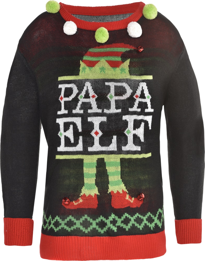 Adult Papa Elf Ugly Christmas Sweater | Party City