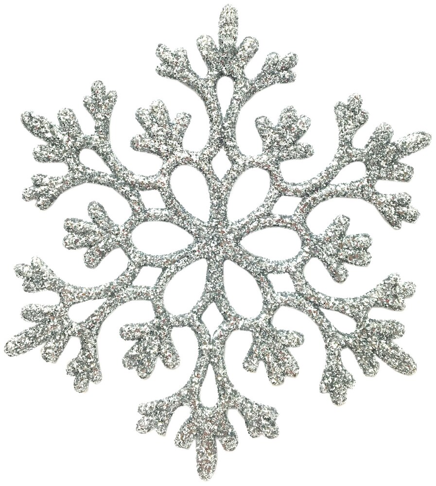 Glitter Silver Snowflake Ornaments, 12-pk | Party City