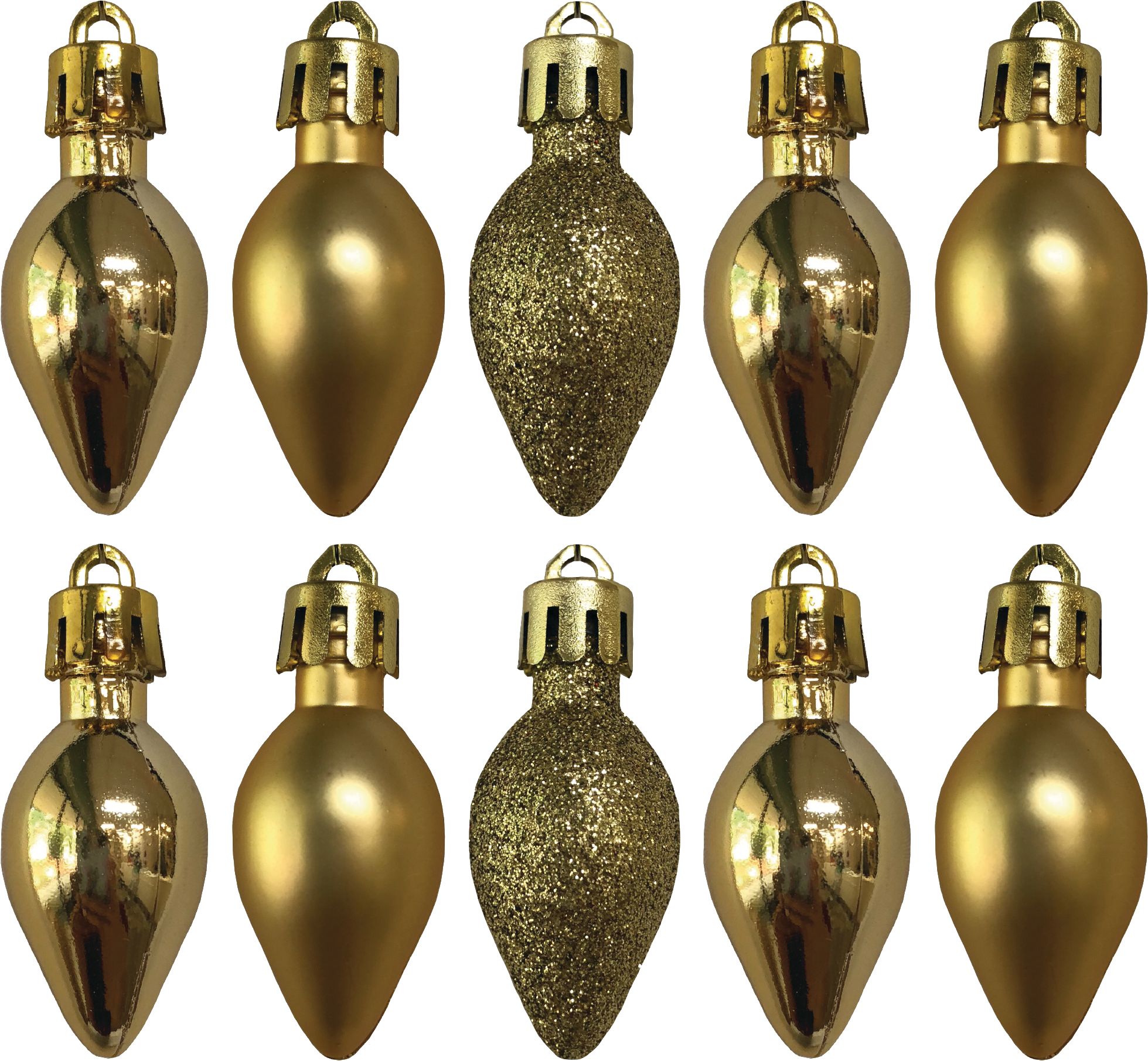 Bulb Shaped Christmas Ornaments, Assorted Colours, 4-in, 10-pk, for ...