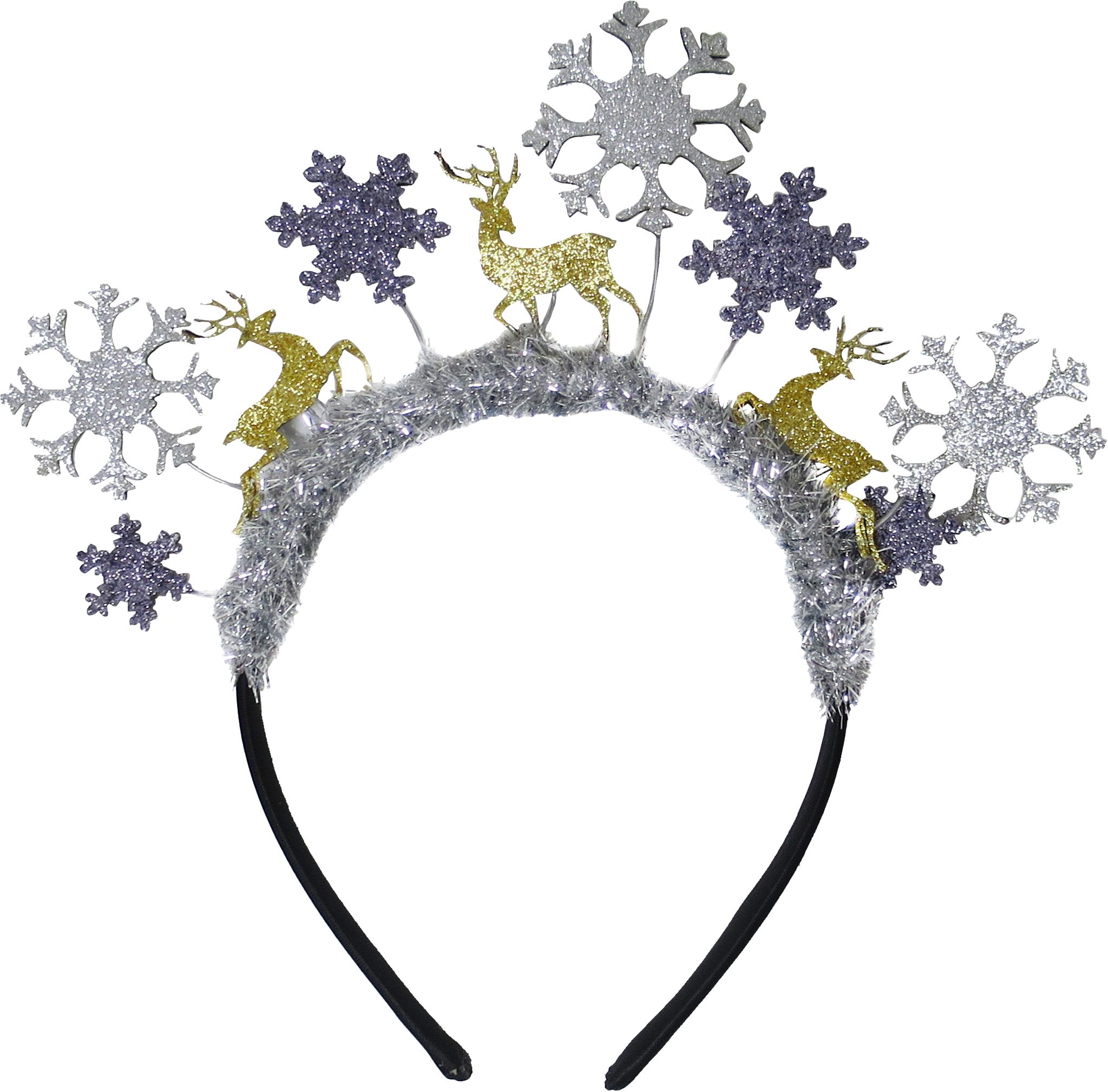 Glitter Reindeer & Snowflakes Headband | Party City