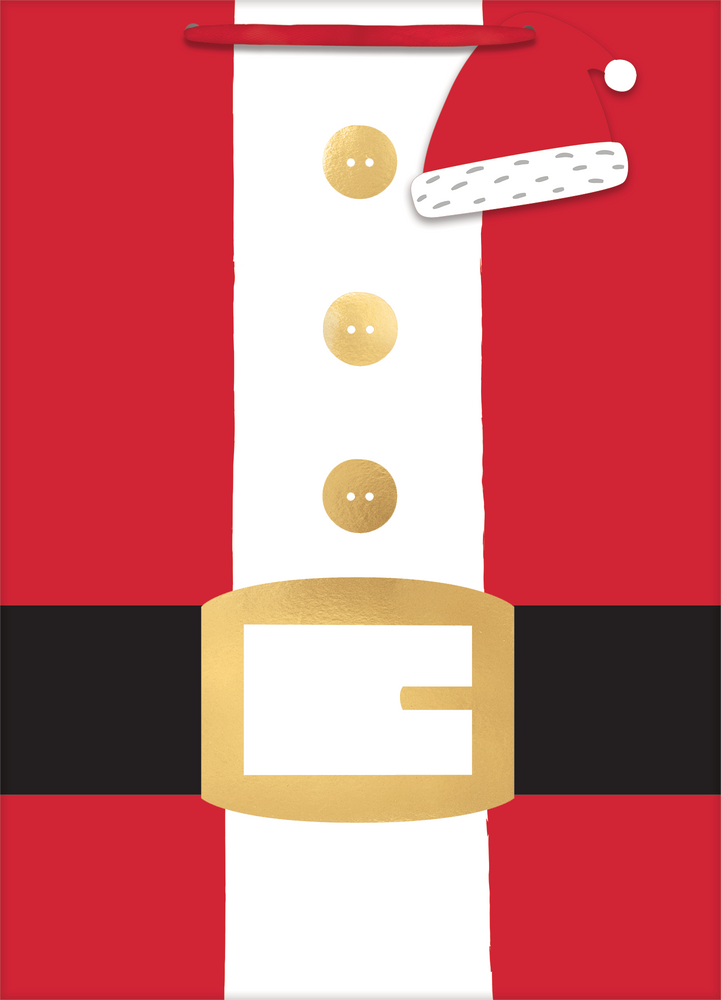 Santa Belt Glossy Gift Bag, Large | Party City