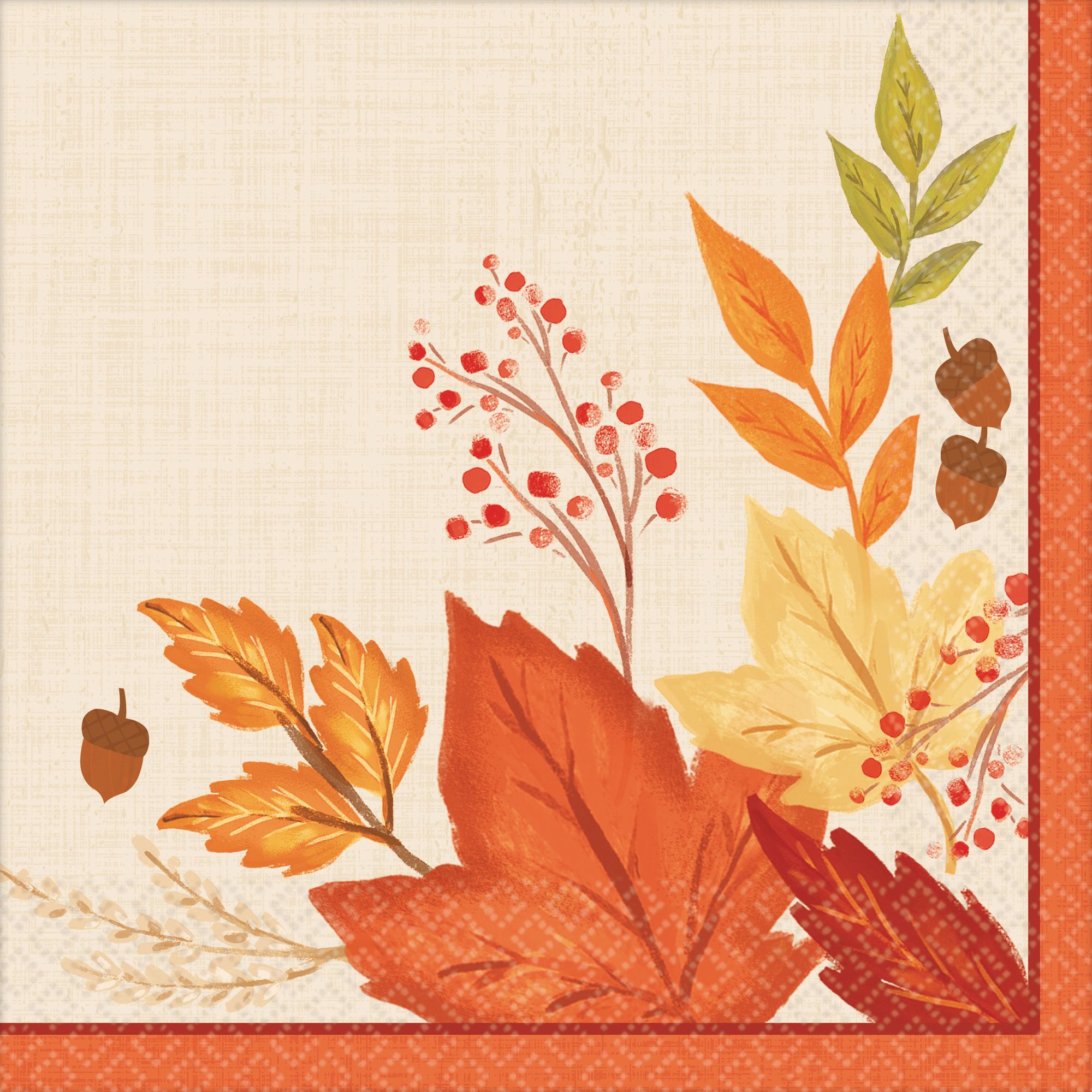 Fall Foliage Dinner Paper Napkins, 16-pk | Party City