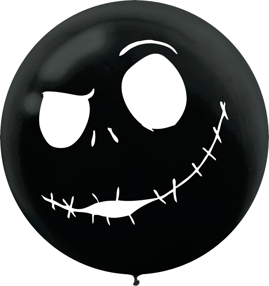 Ballons en latex Disney L'Étrange Noël de monsieur Jack Jack Skellington, noir/blanc, 24 po, paq ...