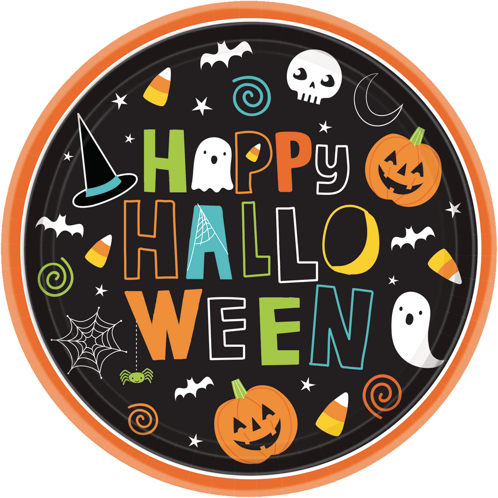 Happy Halloween Round Lunch Plates 60 pk Party City happy-halloween-round-lunch-plates-60-pk-party-city
