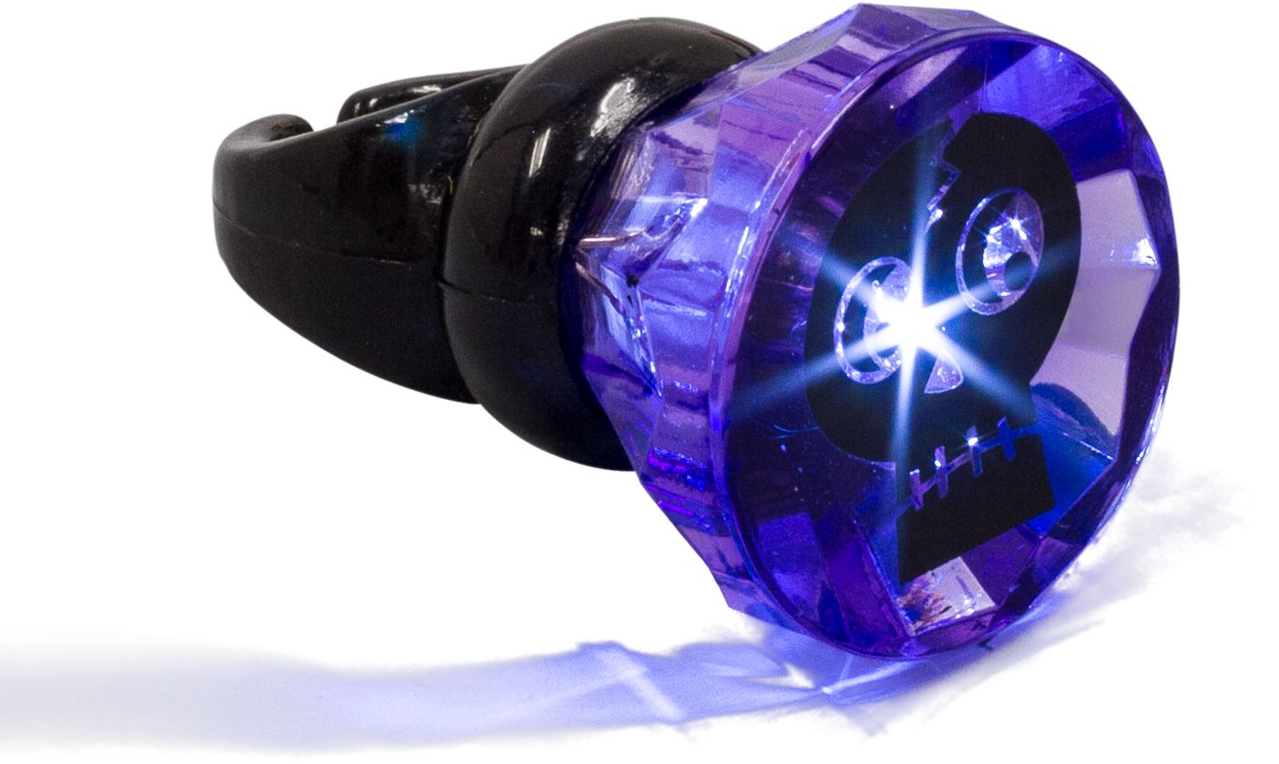 Skull Light-Up Ring Favour with Battery, Purple, 1-in, for Halloween ...