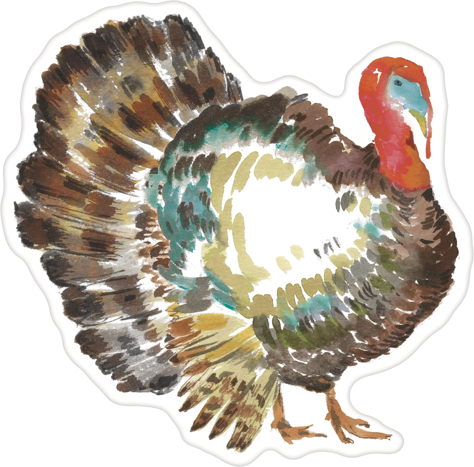 Turkey Cardboard Cutout, Multi-Coloured, 8-in, Indoor Decoration for ...