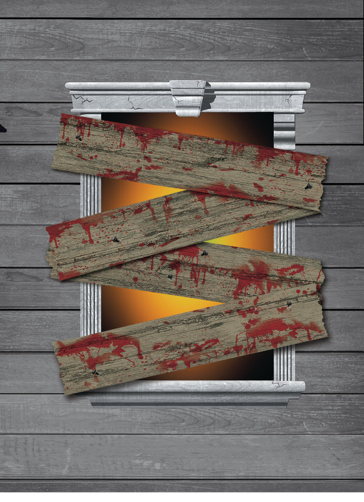 Battered Boards Window Prop, Multi-Coloured, 27-in, 4-pk, Indoor ...