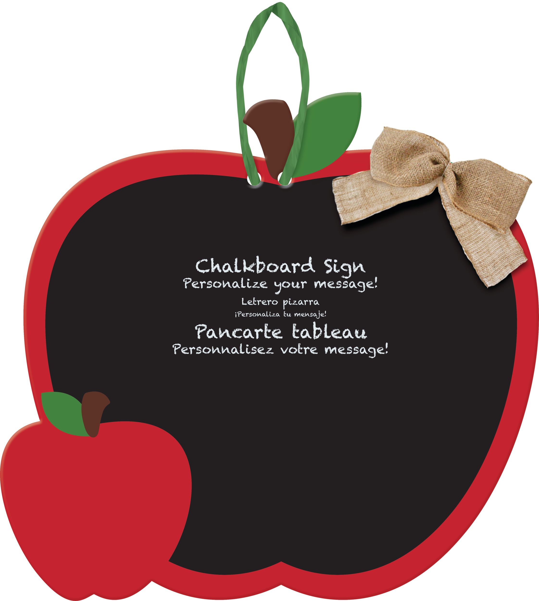 Hanging Apple Chalkboard Sign, Red, 13.5-in, Indoor/Outdoor Decoration ...