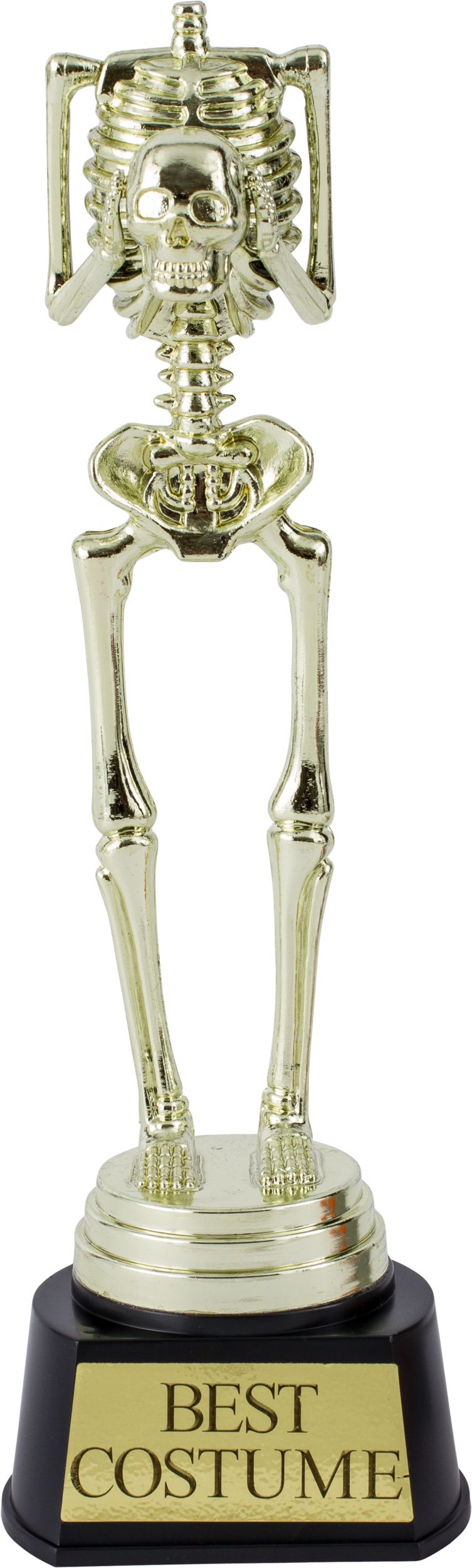 "Best Costume" Skeleton Trophy Favour, Gold, 9.5-in, for Halloween ...