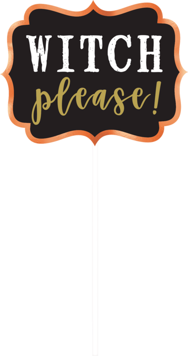 "Here for the Boo's" Wicked Photo Booth Props, Black/Orange, 5.5-in, 13 ...