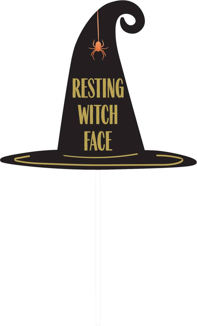"Here for the Boo's" Wicked Photo Booth Props, Black/Orange, 5.5-in, 13 ...