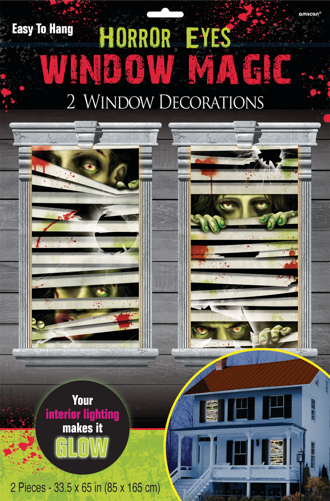 Zombie Glowing Peeping Window Prop, Green/White, 65-in, 2-pk, Indoor ...