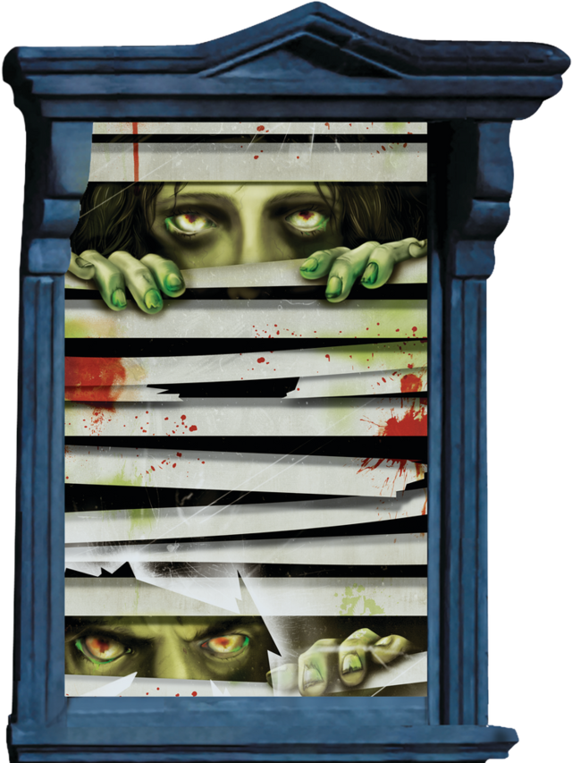 Zombie Glowing Peeping Window Prop, Green/White, 65-in, 2-pk, Indoor ...