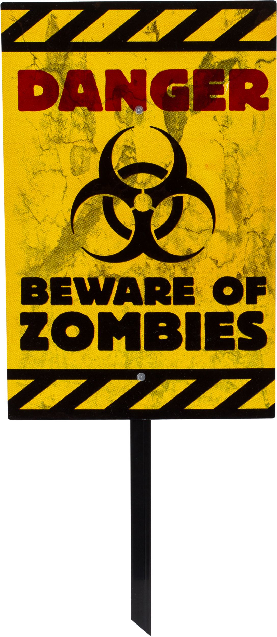 "Danger Beware of Zombies" Yard Stake, Yellow/Black, 23-in, Outdoor ...